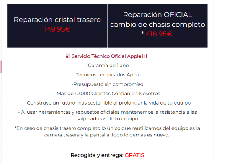 Cambiar parte trasera de iPhone 12 - PlaySat